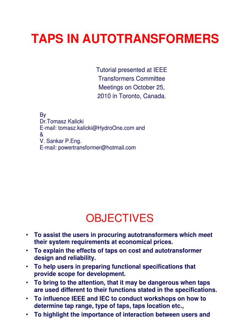 F10 Taps in Auto Transformers Slides | PDF | Electrical Engineering ...
