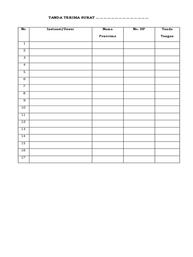 Tanda Terima Surat | PDF