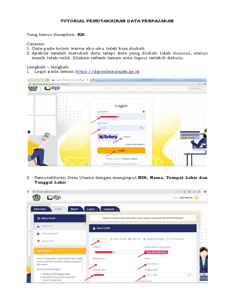 Tutorial Pemutakhiran Data Perpajakan | PDF