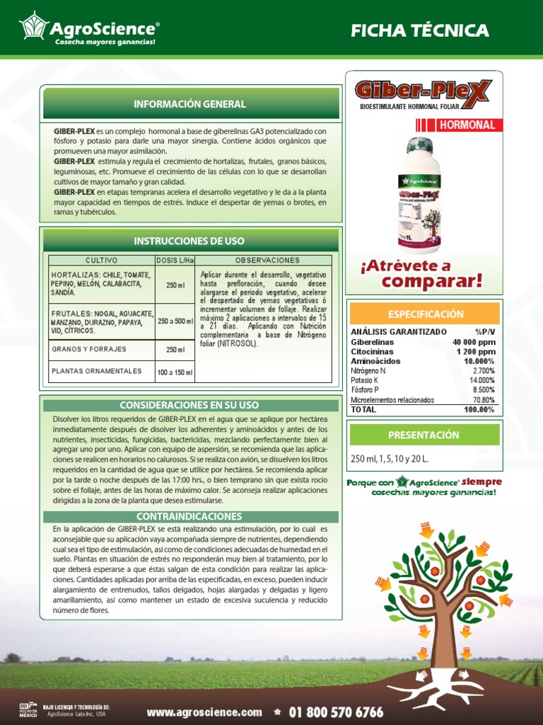 Fihca Técnica Giber Plex AgroScience (México) | PDF | Botánica | Plantas