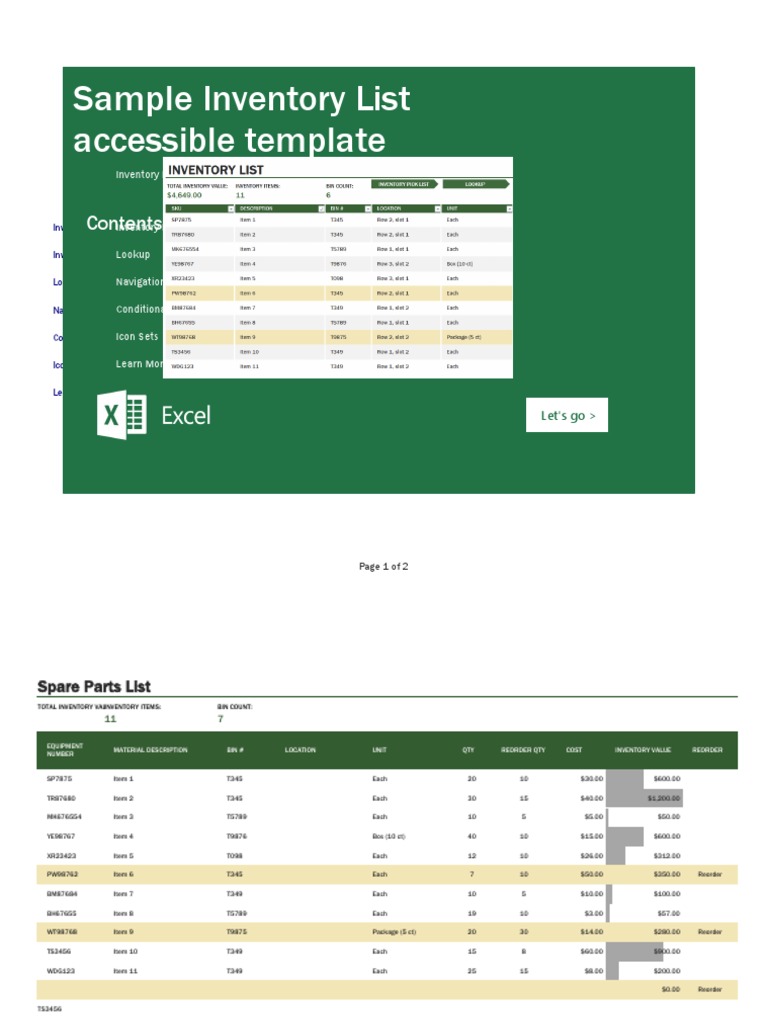 Spare Parts List Template | PDF
