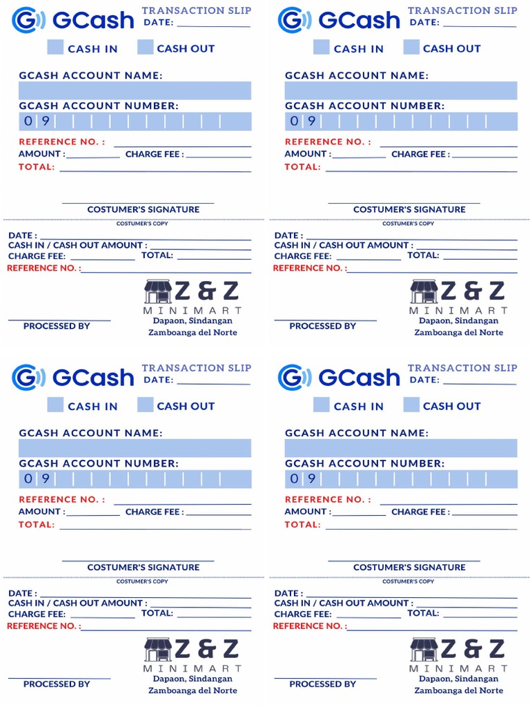 Gcash Transaction Forms 1 | PDF