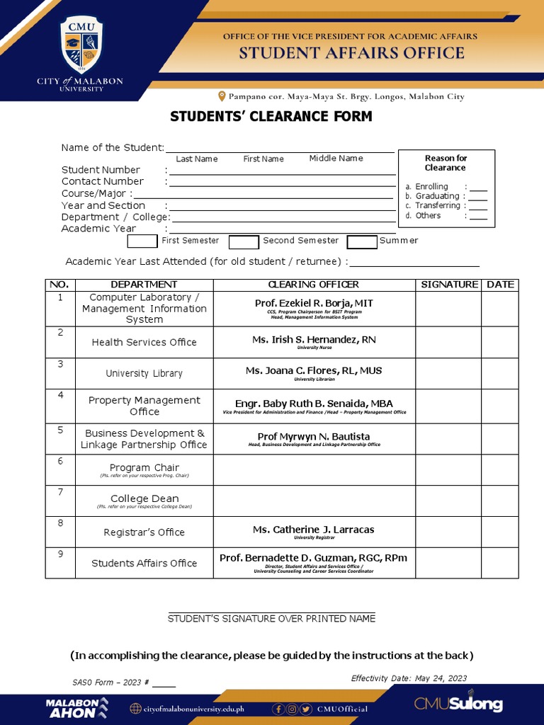 Students' Clearance | PDF