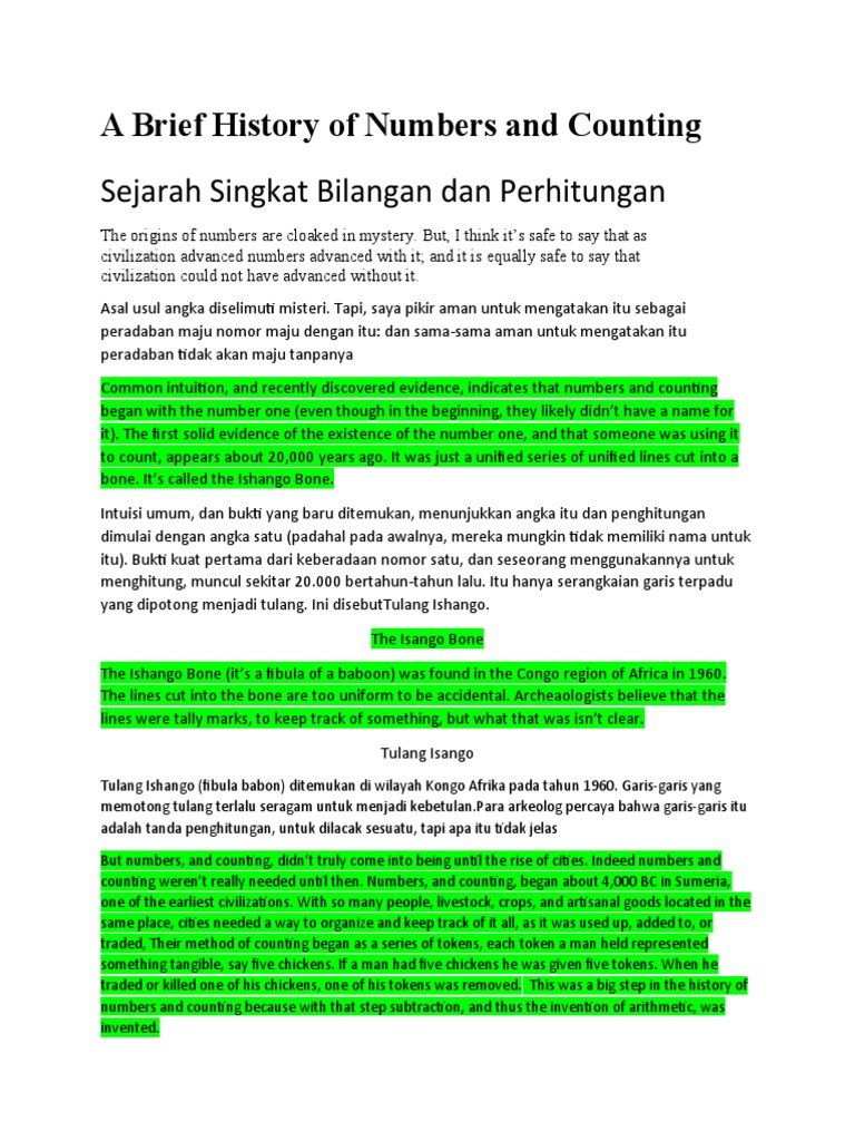 A Brief History of Numbers and Counting (Grafik) | PDF