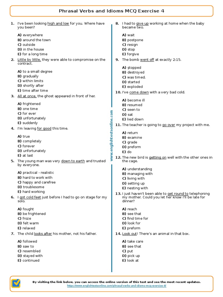 Phrasal-Verbs4 Englishtest | PDF
