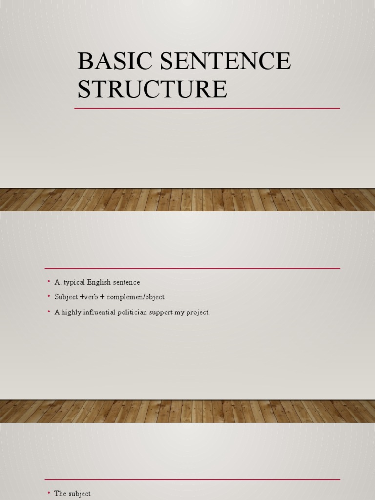 Basic Sentence Stucture Pantang Menyerah | PDF | Verb | Subject (Grammar)