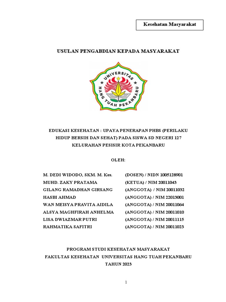 Proposal Penyuluhan PHBS | PDF