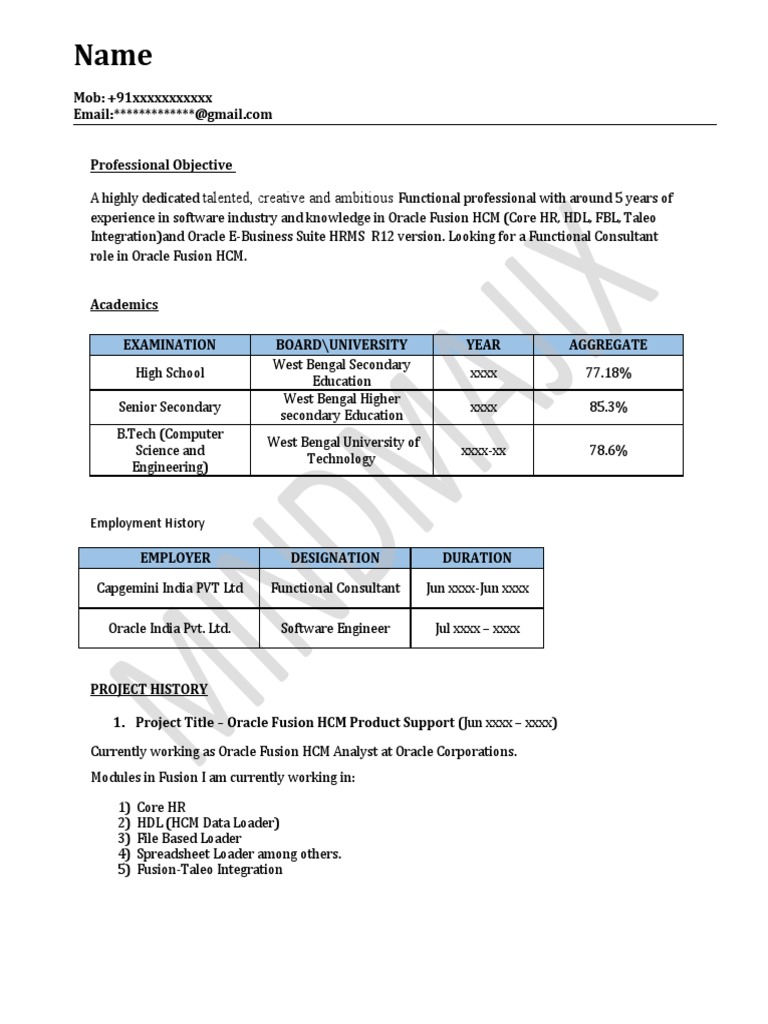 Oracle-Fusion-Hcm Sample Resume-3 | PDF
