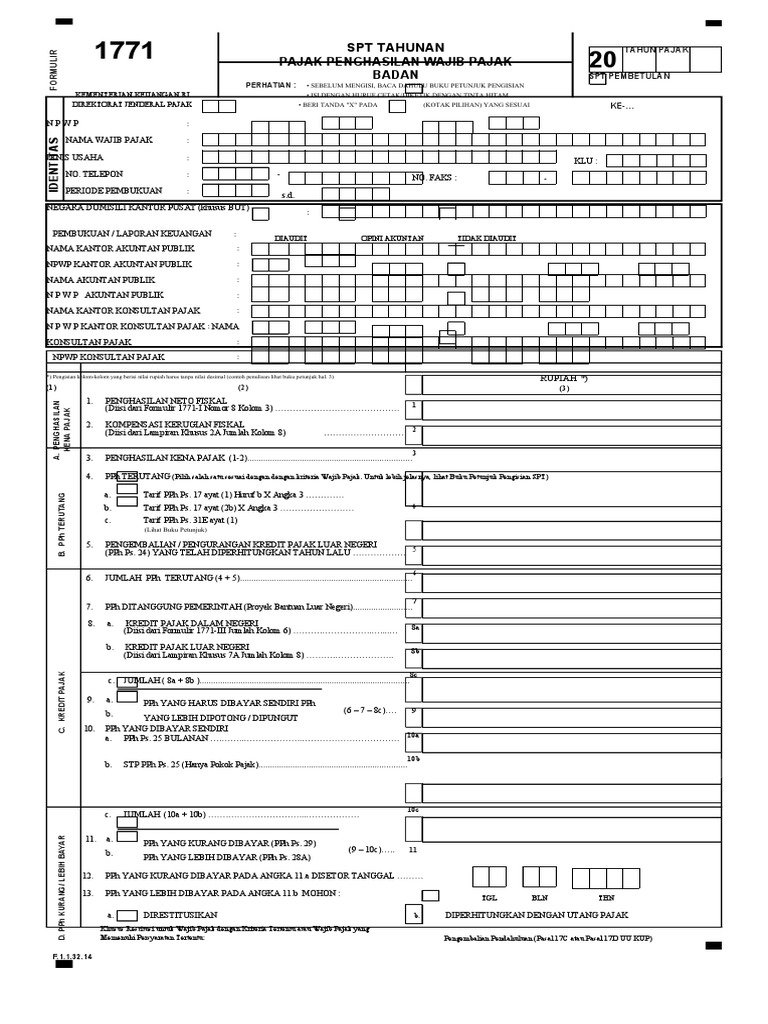 Formulir SPT 1771-TKB - 0 | PDF