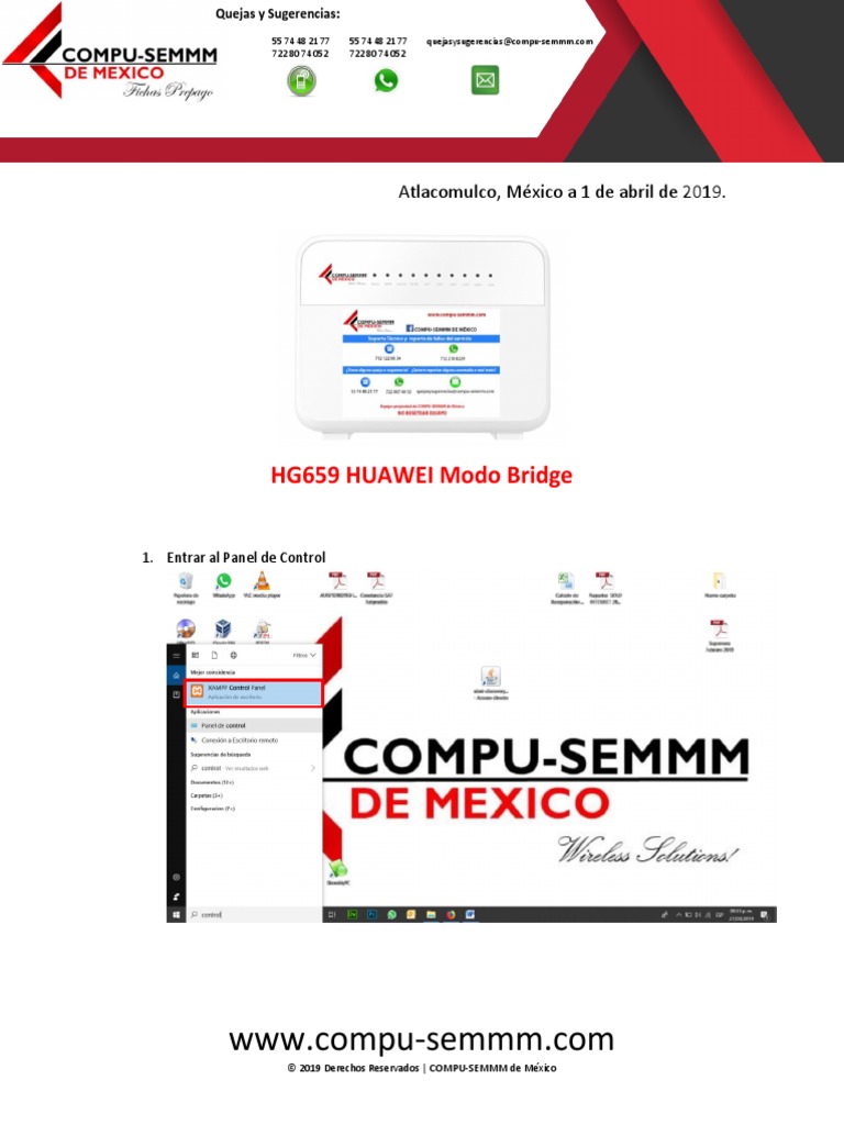 Modem Huawei HG659 Modo Bridge | PDF