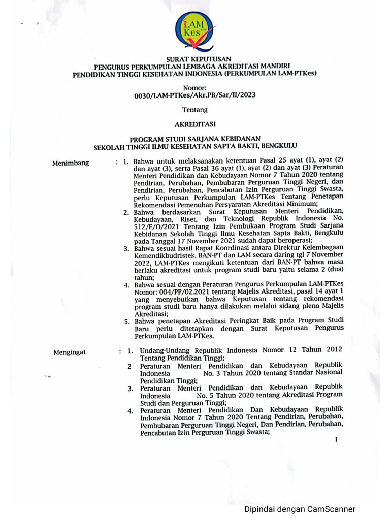 Akreditas s1 Kebidanan | PDF