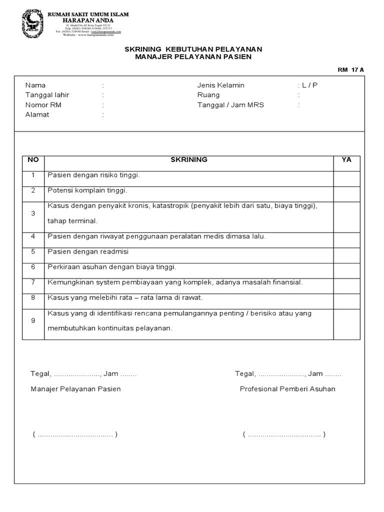 17A Form Skrining Awal Oleh PPA | PDF