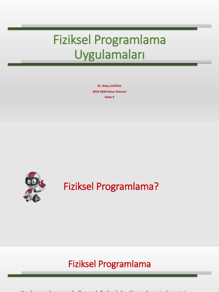 Hafta 8 Robotik FizikselProgramlama | PDF