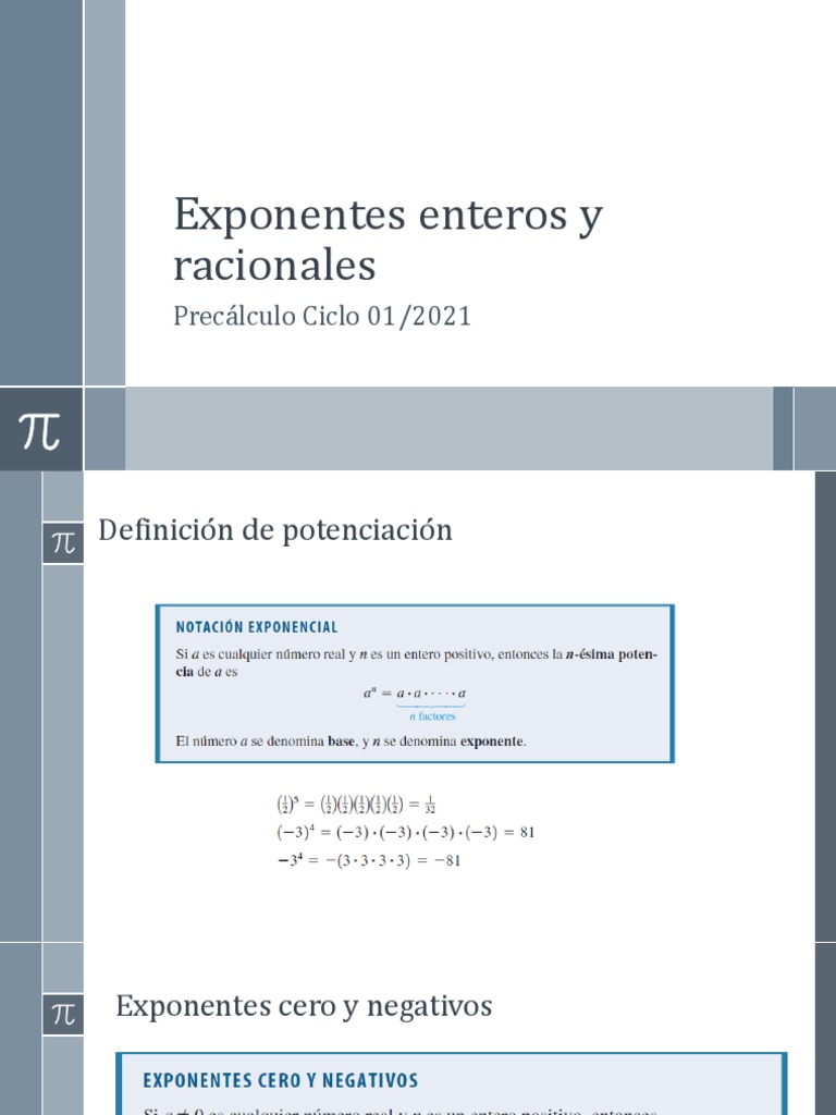 Exponentes Enteros y Racionales (Material de Clase 2) | PDF