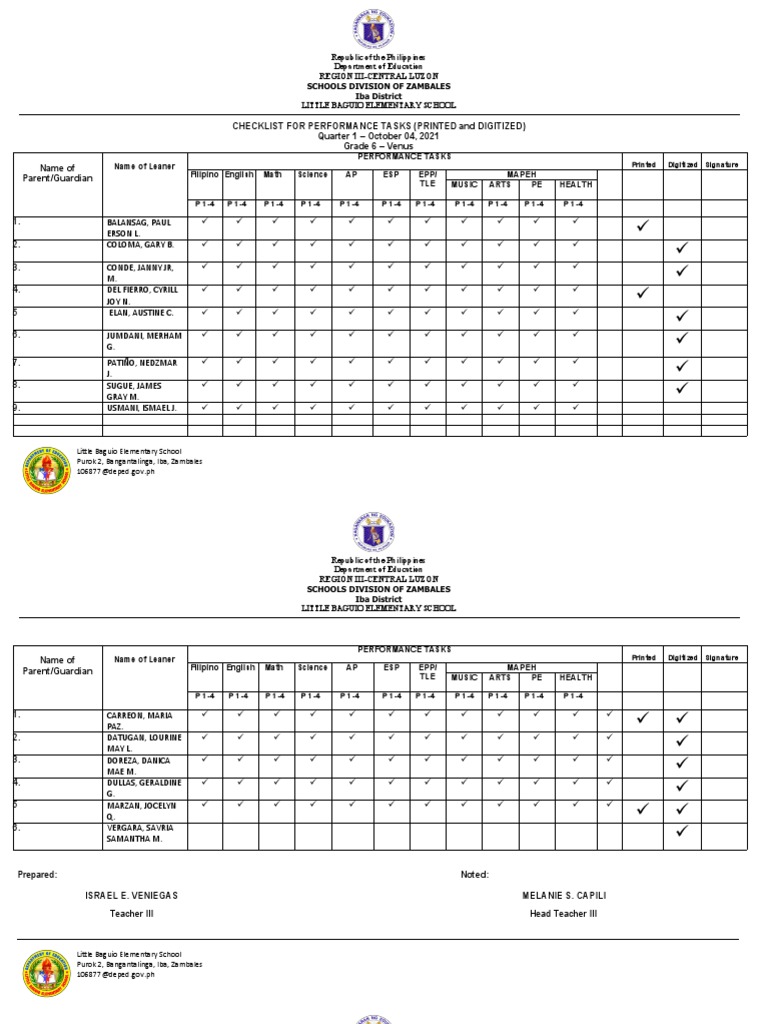 GRADE 6 - Performance Tasks | PDF