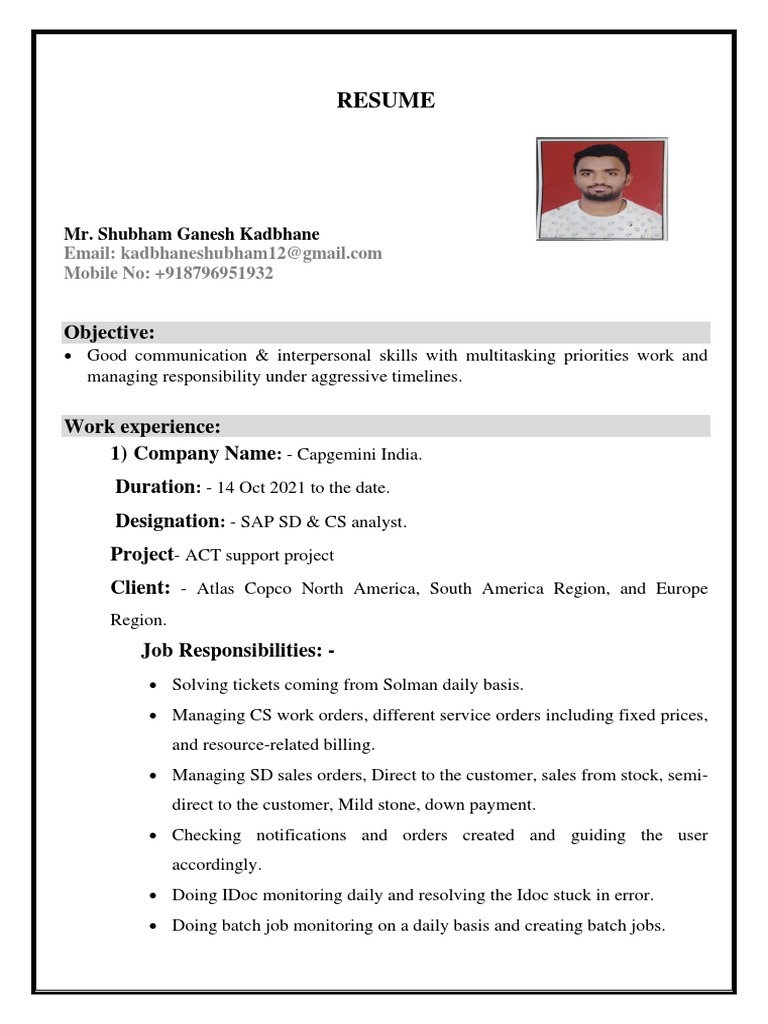 Shubham Kadbhaen Resume 2023 | PDF | Computing