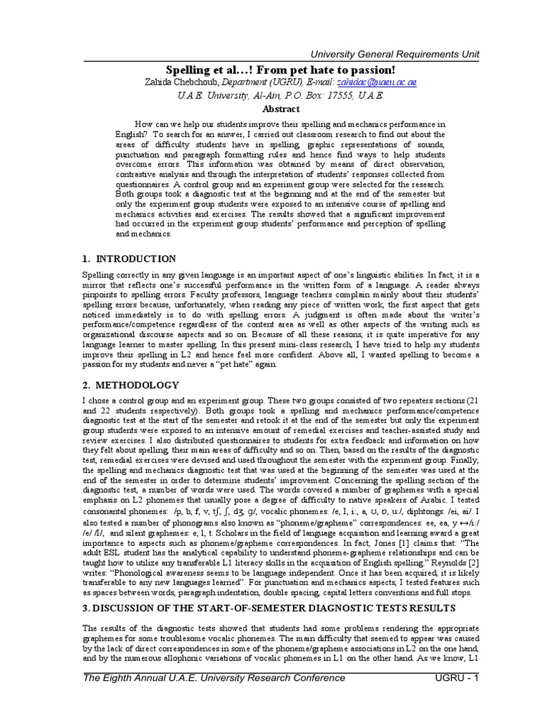 Article 8th UAEU Research Conference | PDF