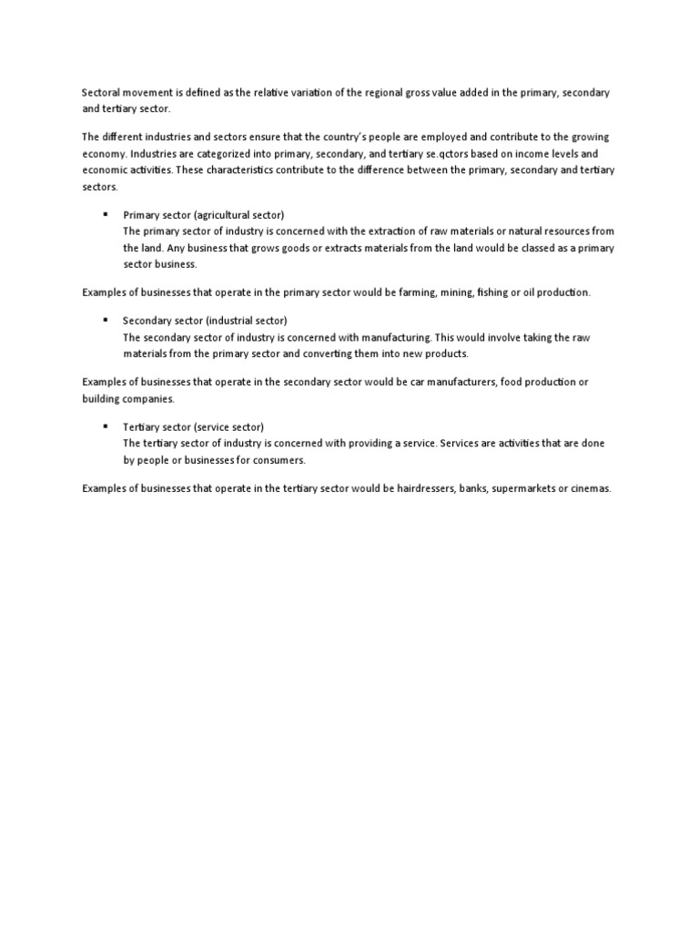 Sectoral Movement | PDF