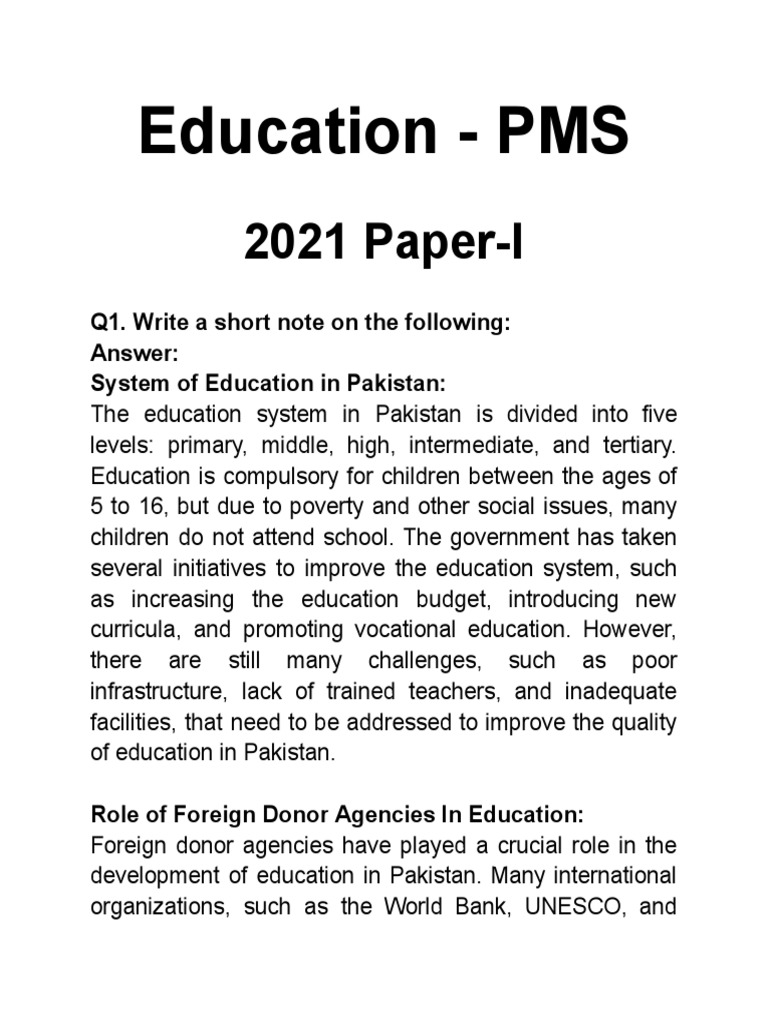 Education - PMS | PDF | Educational Assessment | Learning