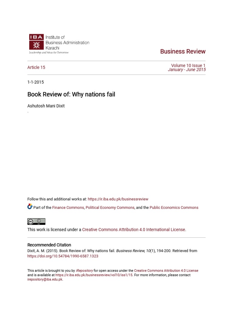 Book Review of - Why Nations Fail | PDF