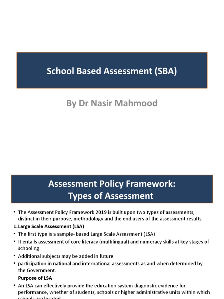Understanding School-Based Assessment (SBA) | PDF | Educational ...