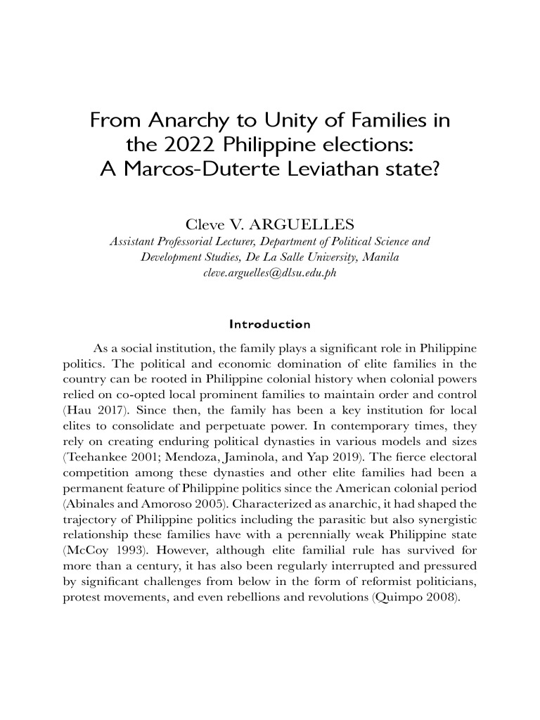 2022 Philippine Elections: Marcos-Duterte Unity | PDF | Rodrigo Duterte ...