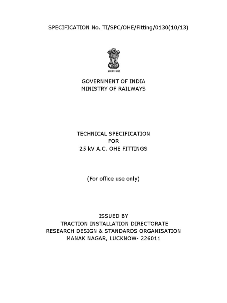 TI - SPC - OHE - Fittings - 0130 - With A - C - Slip - No - 1 | PDF | Engineering Tolerance | Steel