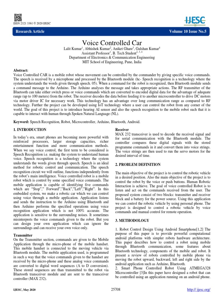 .Voice Controlled Car | PDF | Telephone | Bluetooth