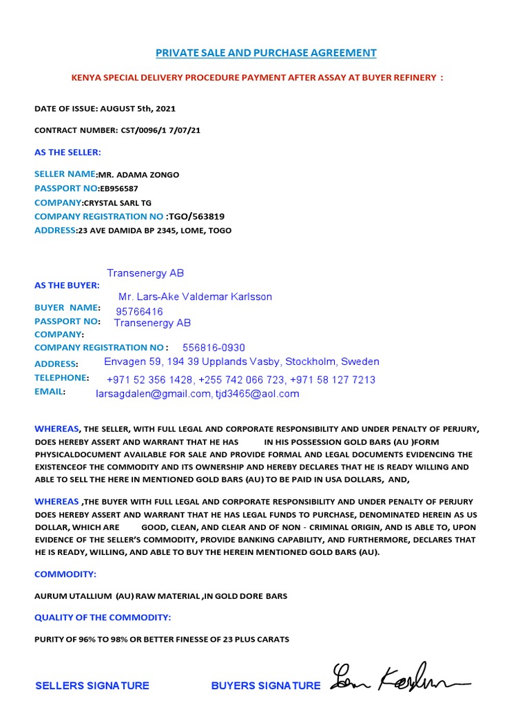 Kenya SPA Contract 45-1-SIGNED-1 | PDF | Arbitration | Cargo