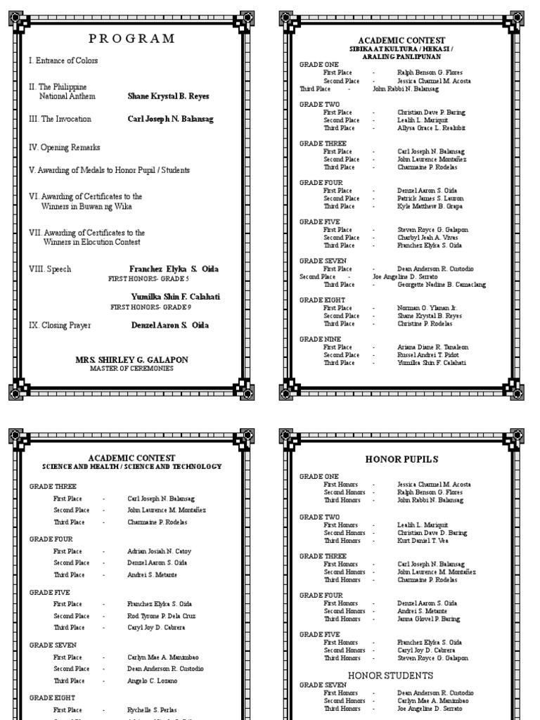Academic Awards Ceremony Program | PDF