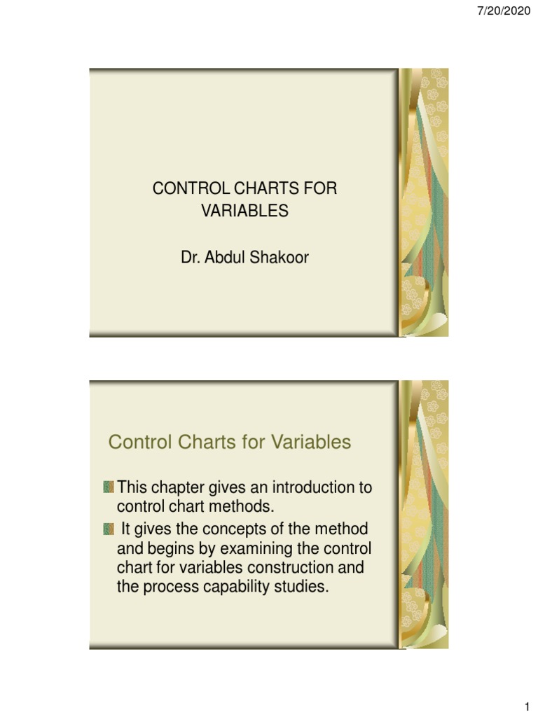Lecture 10 - Control Charts For Variable | PDF