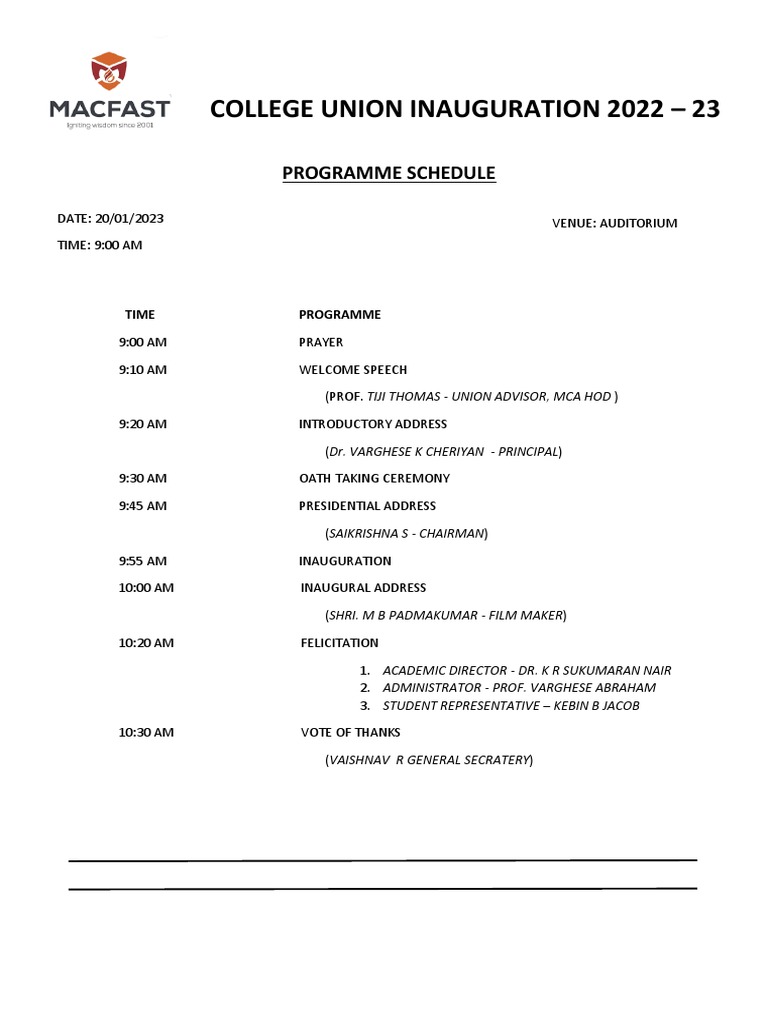 Meeting Shedule | PDF