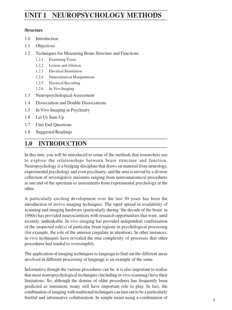 Neuropsychology Methods | PDF | Positron Emission Tomography | Magnetic ...