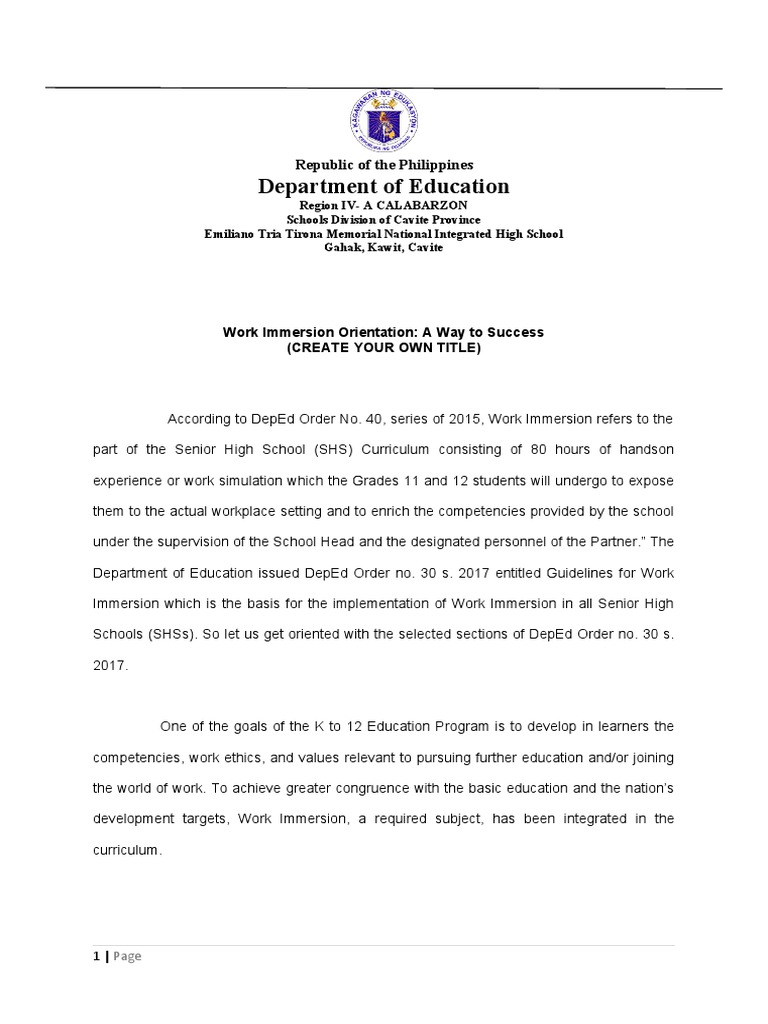 Module 1 Concept Paper Orientation | PDF | Curriculum | Learning
