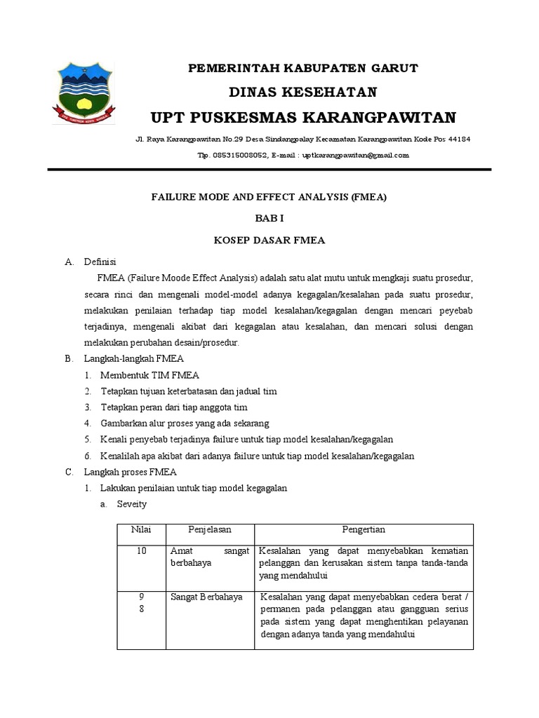 Laporan Fmea | PDF
