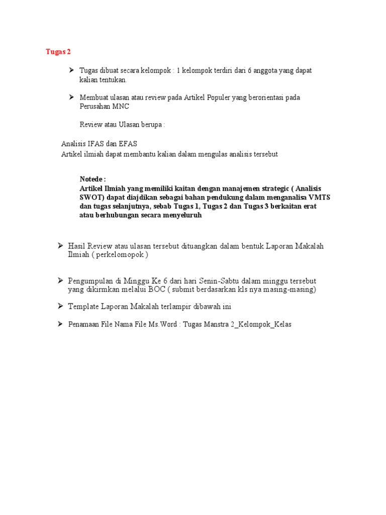 TUGAS 2 Analisis IFAS Dan EFAS | PDF