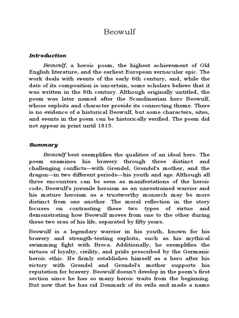 Beowulf | PDF | Beowulf