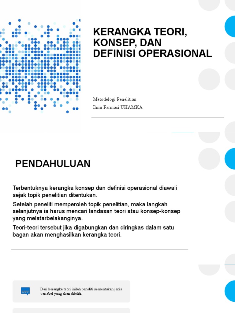 Kerangka Teori, Konsep, Definisi Operasional | PDF