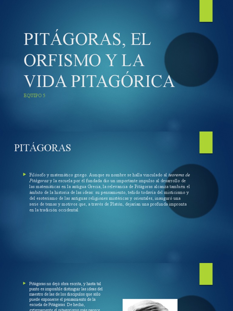 Pitágoras, El Orfismo y La Vida Pitagórica | PDF
