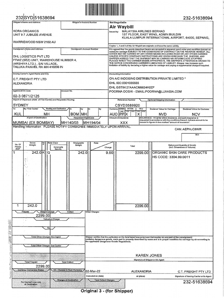 Example Airwaybill | PDF