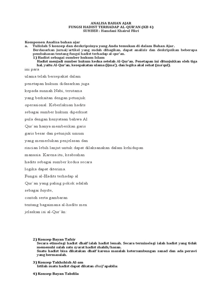 Analisa Bahan Ajar Modul 4 KB 3 Editing | PDF