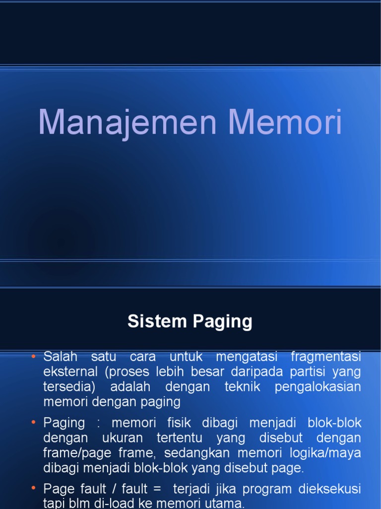 Modul 9 - Manajemen Memori | PDF