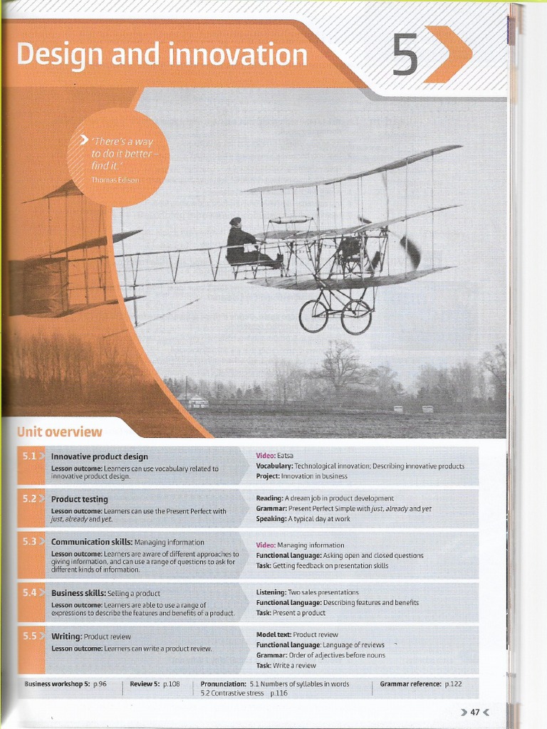 5 Business Partner B1, Unit 5 - Design and Innovation | PDF