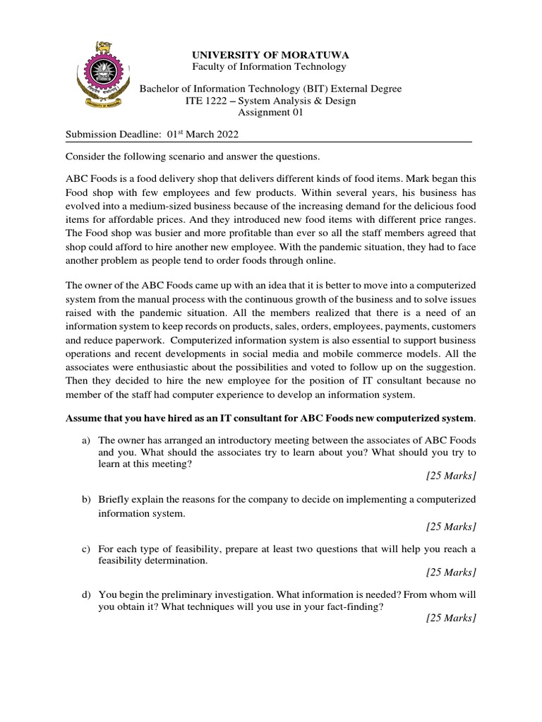 Assignment 1 - ITE 1222 (1) | PDF