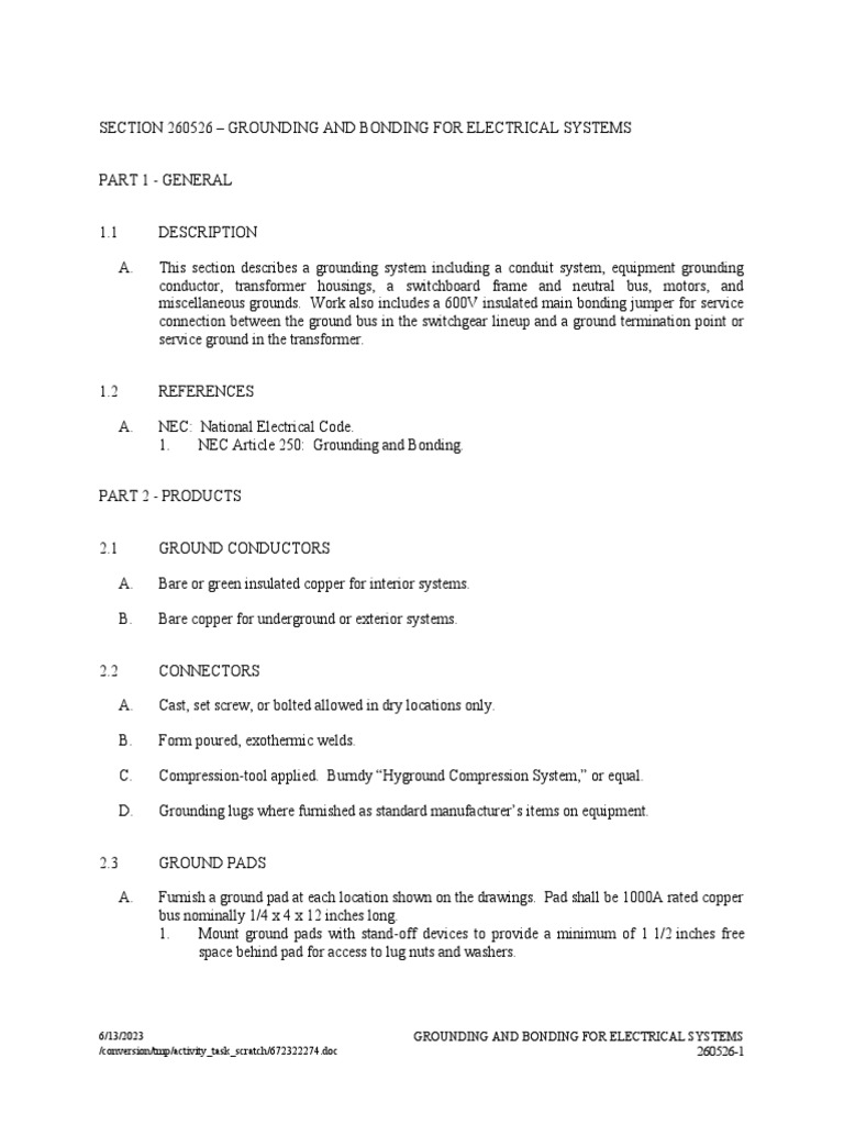 Earthing and Bonding For Electrical System | PDF | Electrical Conductor ...