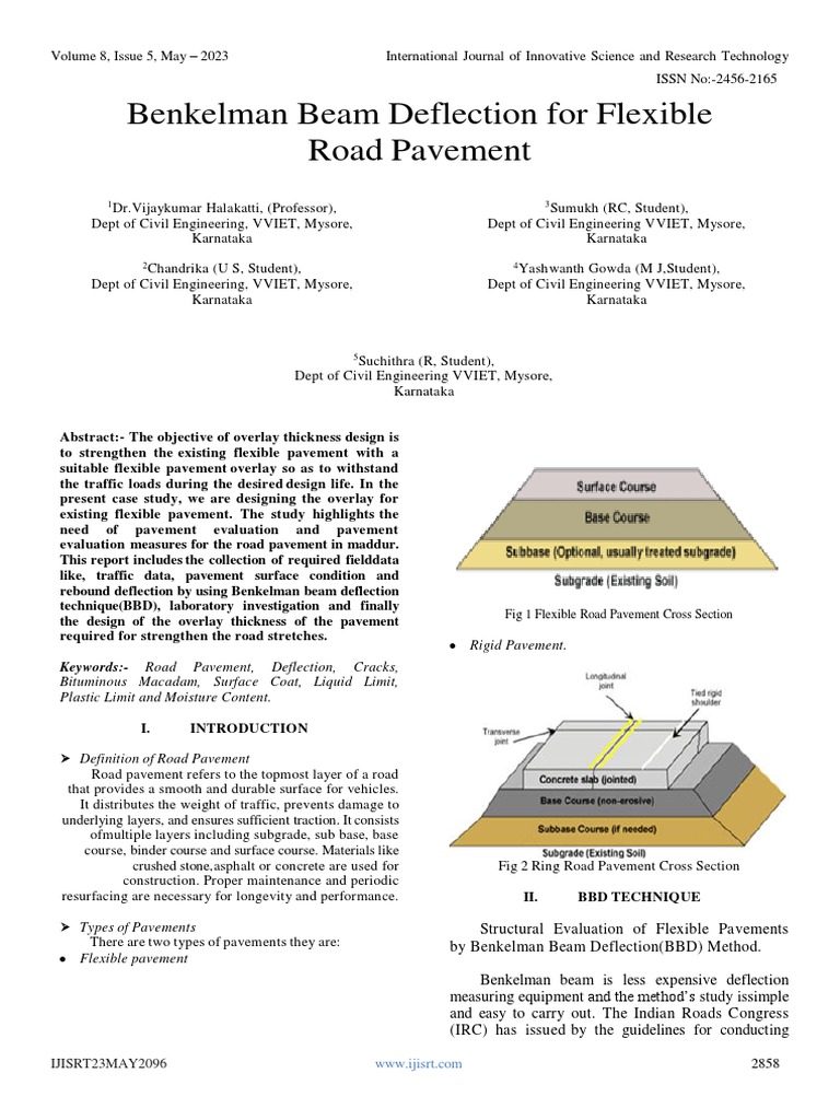 Benkelman Beam Deflection For Flexible Road Pavement | PDF | Road Surface | Road