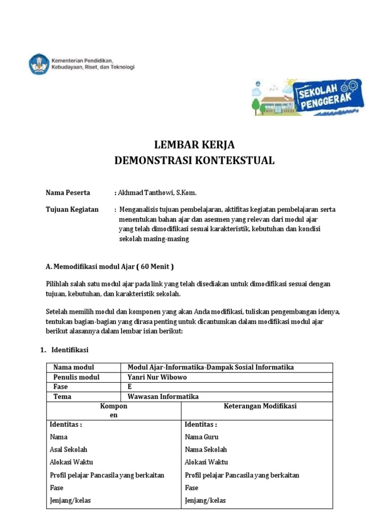 LK 4 Modifikasi Modul Ajar | PDF