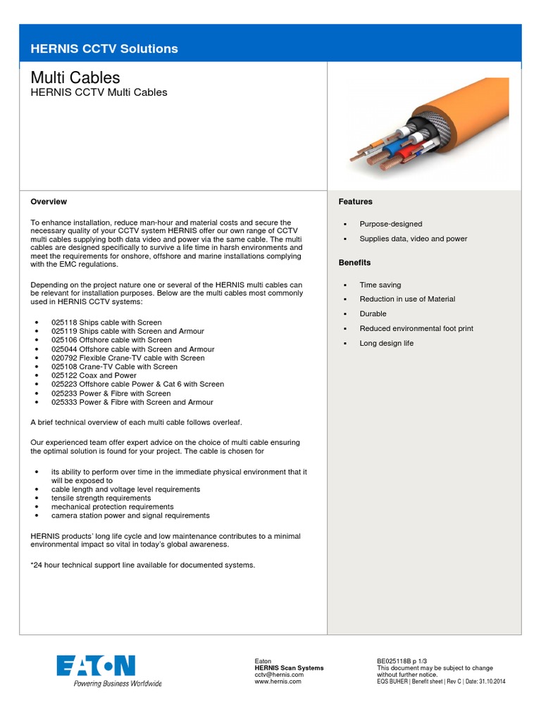 HERNIS CCTV Multi Cables | PDF | Coaxial Cable | Offshore Wind Power