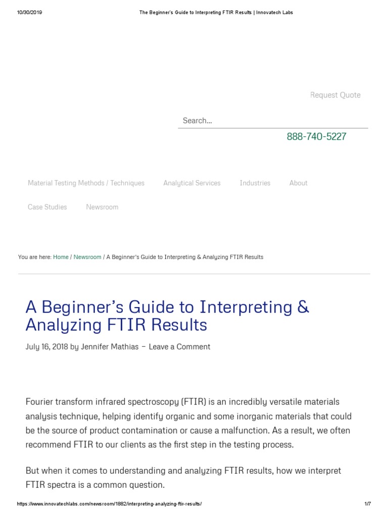 FTIR Results: A Beginner's Guide | PDF | Infrared Spectroscopy ...