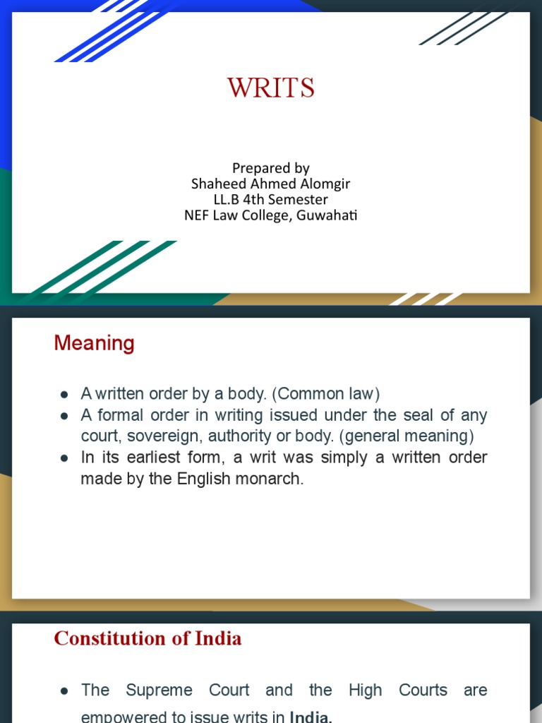 Writs | PDF | Social Science | Law